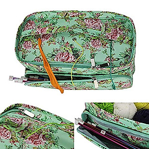 Portable Travel Use Knitting Yarn Storage Tote Bag Crocheting Needle Hooks Pouch Organizer