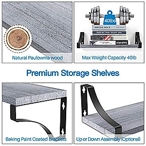 STORAGEGEAR Bathroom Floating Shelves Wall Mounted Set of 3 - Modern Stylish Design Perfect As Bookshelves, Kitchen Shelves, Bedroom Decor Shelves STFS03