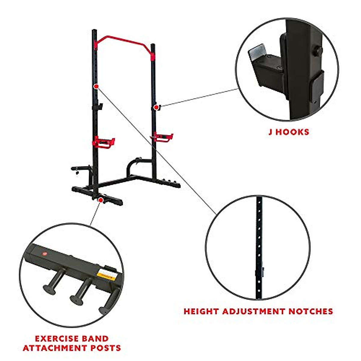 Sunny Health & Fitness Power Zone Squat Stand Power Rack Cage - SF-XF9931
