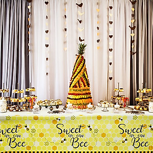 Bee Plastic Tablecloths Sweet as Can Bee Decorative Table Cover Honey Bees Baby Shower Party Table Cloth Set for Birthday Party Supplies Table Decoration, 54 x 108 Inches(3 Packs)