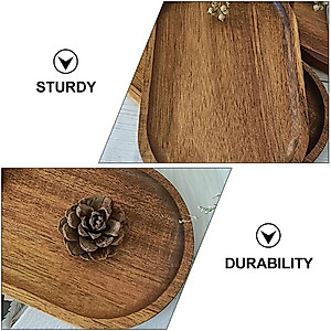 Ipetboom Sandwich Bread Pan 2pcs Wooden Decorative Tray Retro Style Food Dinner Dish Tray Wood Breakfast Oval Tray Fruit Vegetable Plate Jewelry Storage Dish for Home Kitchen Bedroom Sushi Platter
