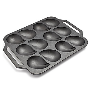 Sur La Table Cast Iron Oyster Pan, 12 Cavity, Black