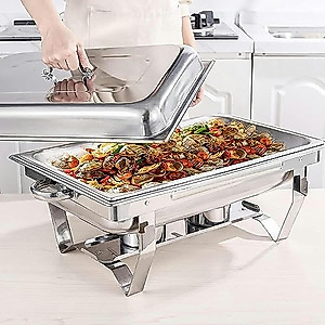 Food Warming Buffet Servers - Buffet Trays with Lids, Table Buffet Heaters, Portion Control Trays, Trolley Food Warmers, Buffet Food Warming Catering(Size:9L,Color:Three Lattice) (Three Lattice 9L)
