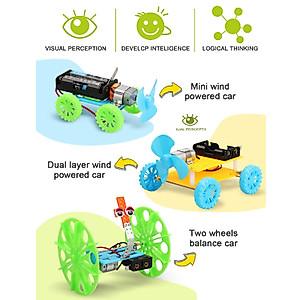 5 Set STEM Kit, STEM Projects for Kids Ages 8-12, Robotics for Kids, DC Motor Model Car Kit, Electric Building Engineering Science Experiment Kit, Toys Gifts for Boys and Girls Ages 8 9 10 11 12