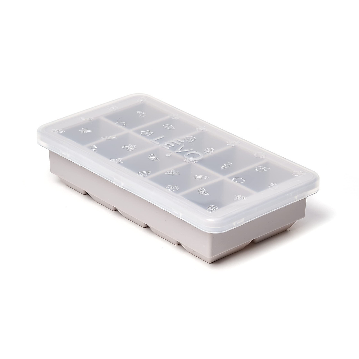 LĒVO Herb Block Tray - Silicone Freezer Tray with Lid - Herb Saver for Homemade Infusions - Silicone Freezer Mold for LĒVO Infusions - Food Grade Silicone, BPA Free - Grey