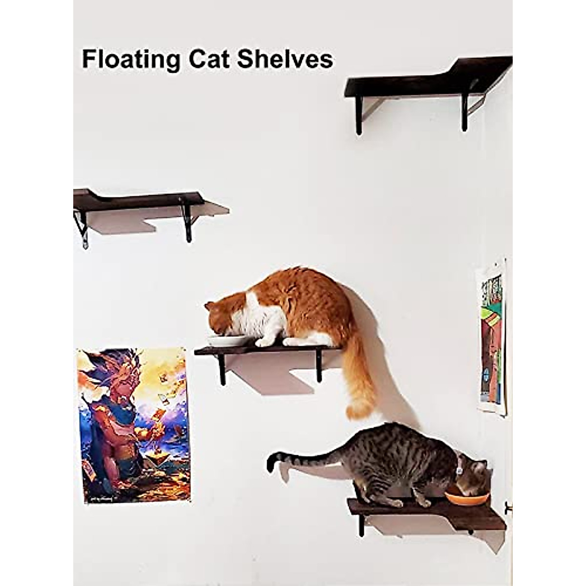 luium Corner Shelf Wall Mounted Set of 4, Rustic Natural Wood Display Storage Wall Shelves Bathroom, Bedroom, Kitchen, Living Room, Farmhouse, Floating Shelves for Wall Storage & Decor & Display