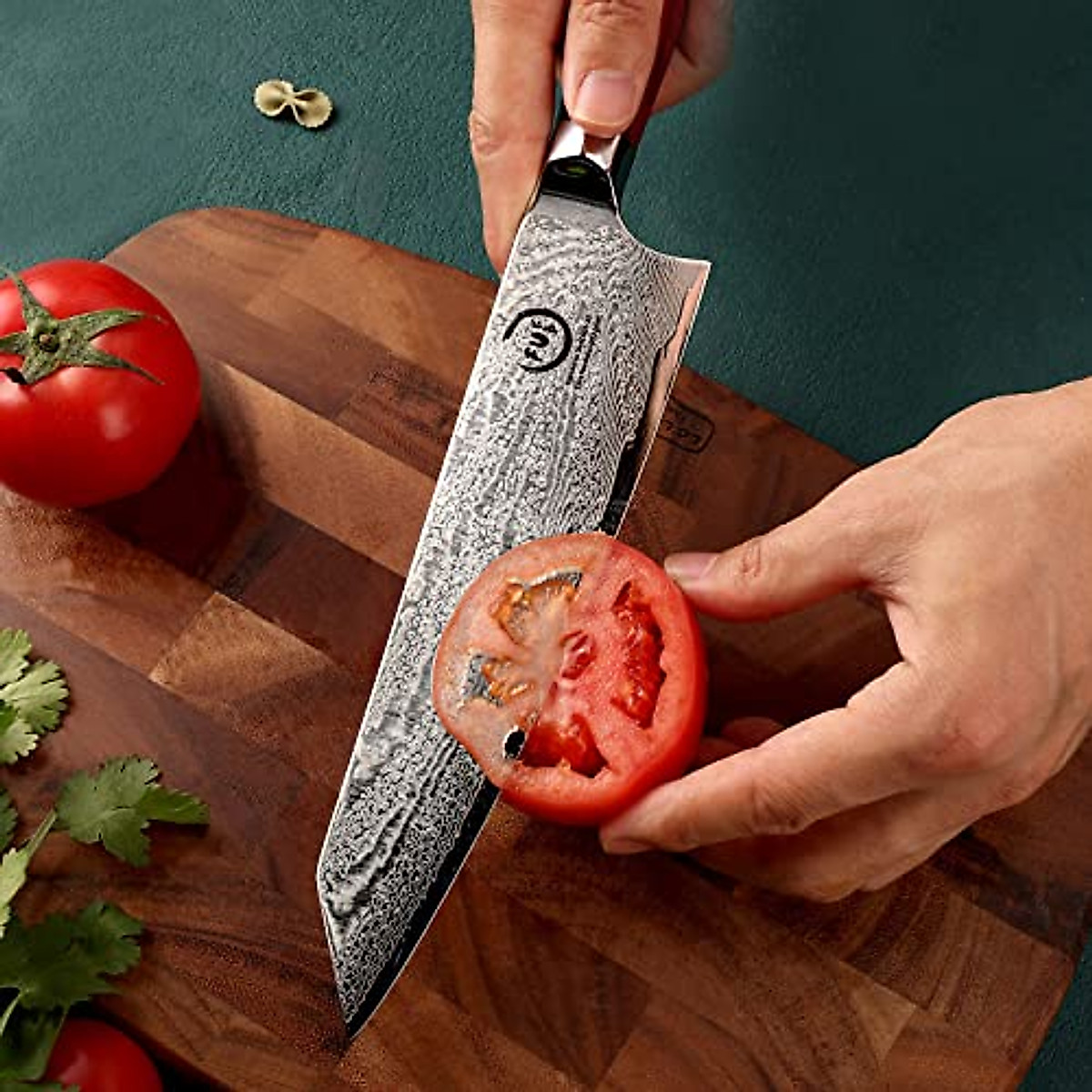 Japanese Chef Knife, Fukep Chef Knife Ultra Sharp AUS10 Core Steel 72 Layers High Carbon Steel Damascus Chef Knife Ergonomic Mahogany Handle Kitchen Knife Chef Gift