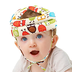 IUMÉ Toddler Baby Safety Helmet, Adjustable Baby Safety Helmet Head Protector Children Headgear Infant Protective Cap Printed Head Guard