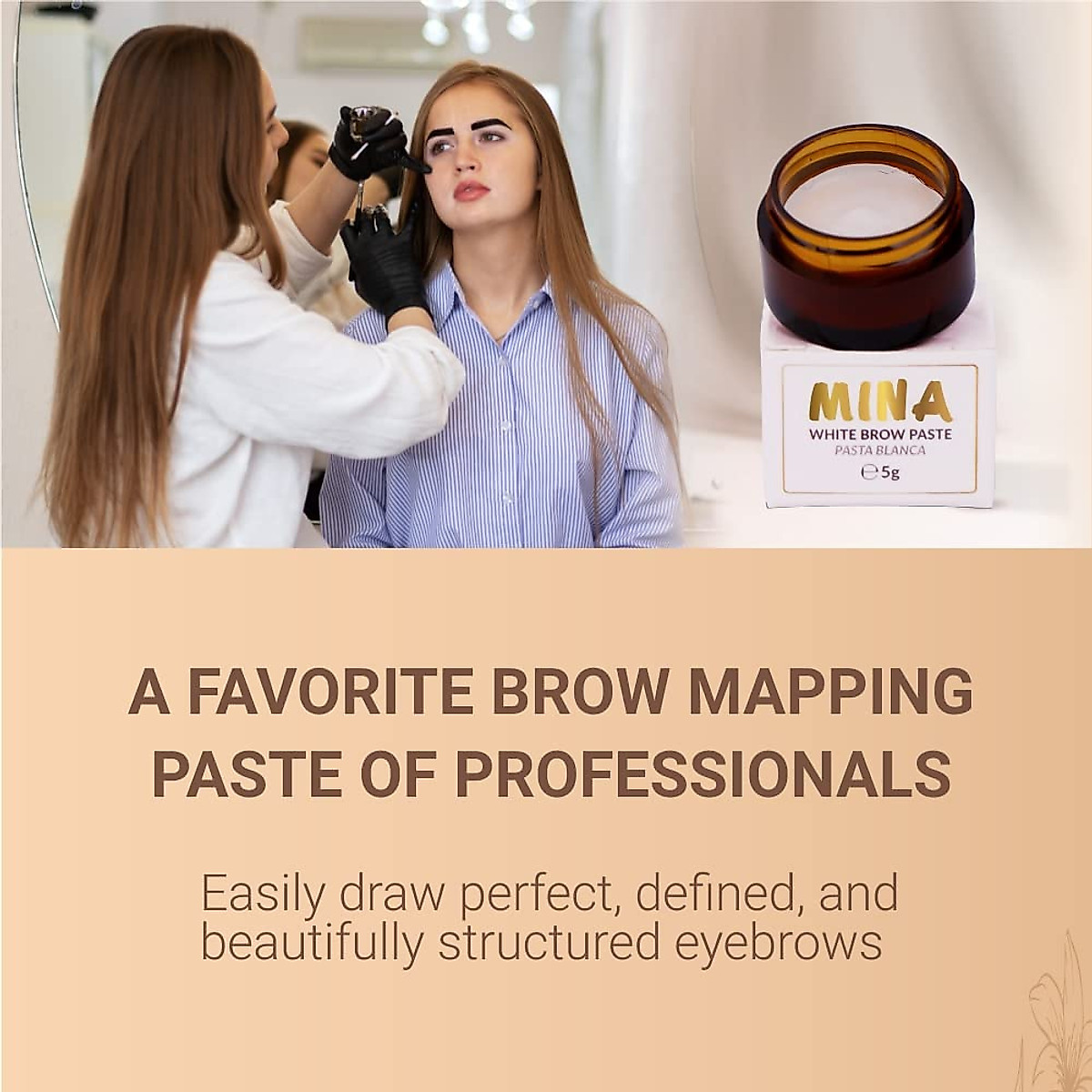 MINA White Mapping Brow Paste 5g | Draw Or Sketch The Right Shape Of The Eyebrow | Help To Perfect Your Brow Tinting