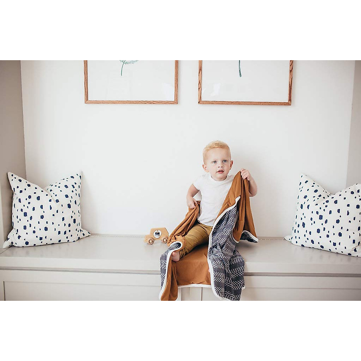 Large Premium Knit Baby 3 Layer Stretchy Quilt Blanket Canyon by Copper Pearl