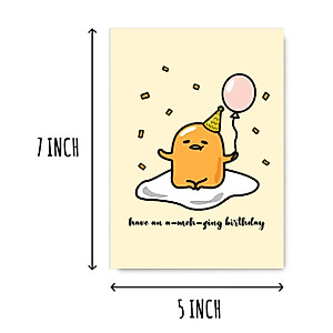 OystersPearl Have An A-Meh-Zing Birthday - Funny Birthday Card - Gudetama Card - Lazy Egg - Birthday Card - Cute Egg Card - Egg Birthday Card - Cute Birthday Card 2, 5 x 7 inches