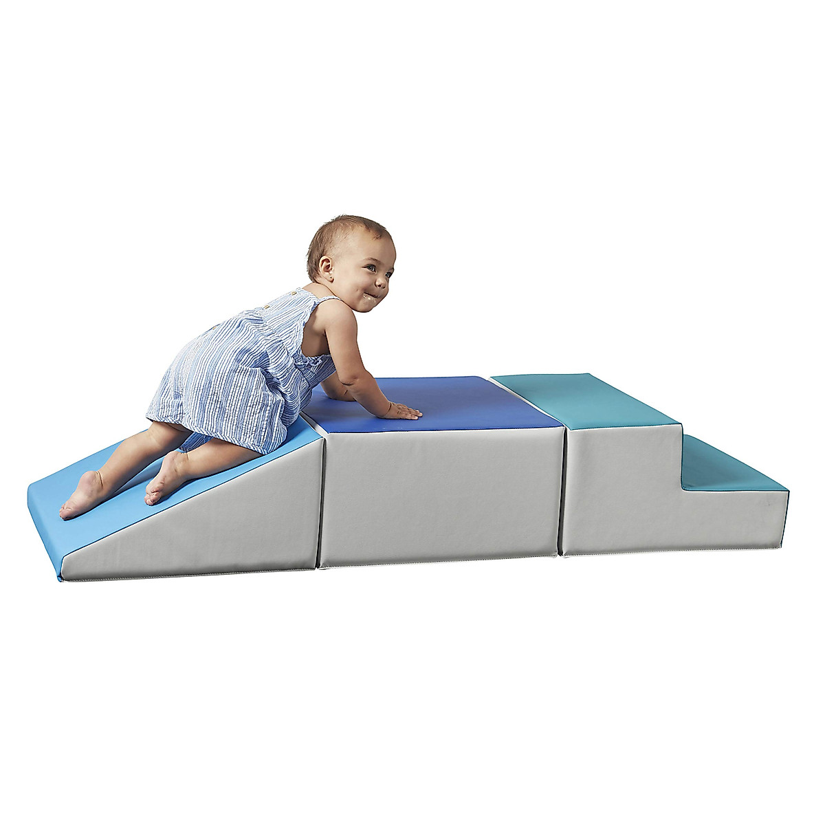 Factory Direct Partners 11618-CTNV SoftScape Toddler Playtime Climber, Indoor Active Play Structure (3-Piece Set) - Contemporary/Navy