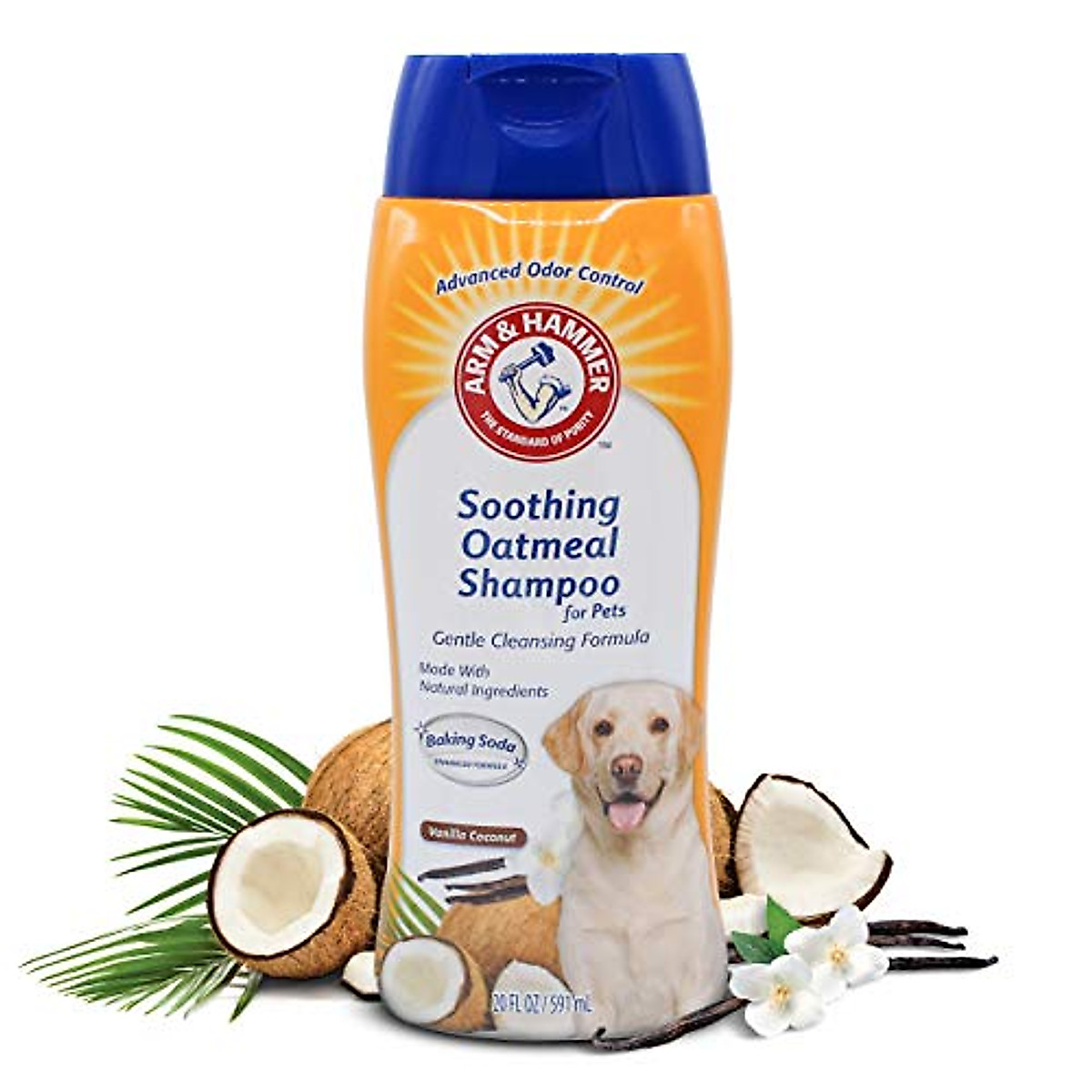 Arm & Hammer for Pets Soothing Oatmeal Pet Shampoo | Nourishing and Moisturizing Dog Shampoo with Gentle Cleansing formula | Vanilla Coconut Scent, 20 oz Bottle Shampoo for Pets