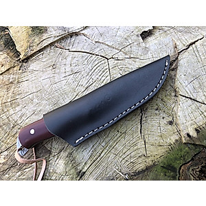 Perkin Damascus Steel Hunting Knife With Sheath Skinning & Bushcraft Knife - SK400