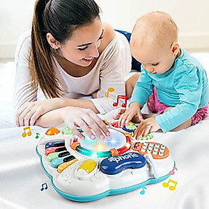 BACCOW Baby Toys, Activity Table for Baby 6 to 12-18 Months, Learning Musical Toddler Toys for 1 2 3 Year Old Boys Girls Gifts