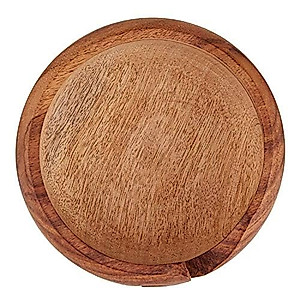 Wooden Yarn Bowl Knitting Bowl Large Crochet Yarn Holder Handmade Crocheting Accessories and Supplies Organizer 7 x 3" (Two Tone)