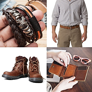 Ringsun 2 Inches Wide Flat Leather Straps for Crafts, Full Grain Leather Strips for Crafts, Tooling (2mm Thick 72.5 Inches Long Dark Brown)