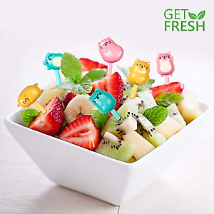 GET FRESH Animal Food Picks for Kids – 18-pcs Cat Food Picks for Toddlers Lunch Decoration – Cute Cat Bento Toothpicks for Children – Reusable Kids Foods Picks Toothpicks Set for Bento Deco