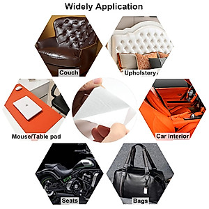 ILOFRI Self Adhesive Leather Repair Patch Tape 3x60 inch, Vinyl and Leather Repair Kit for Couches, Furniture, Car Seat, Boat Seat, Sofa, Vinyl Upholstery, Chair, Interior - Dark Black