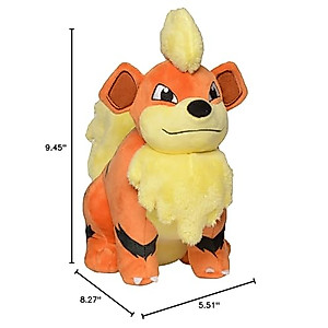 Wicked Cool Toys Pokemon Growlithe Plush Stuffed Animal - 8 inches