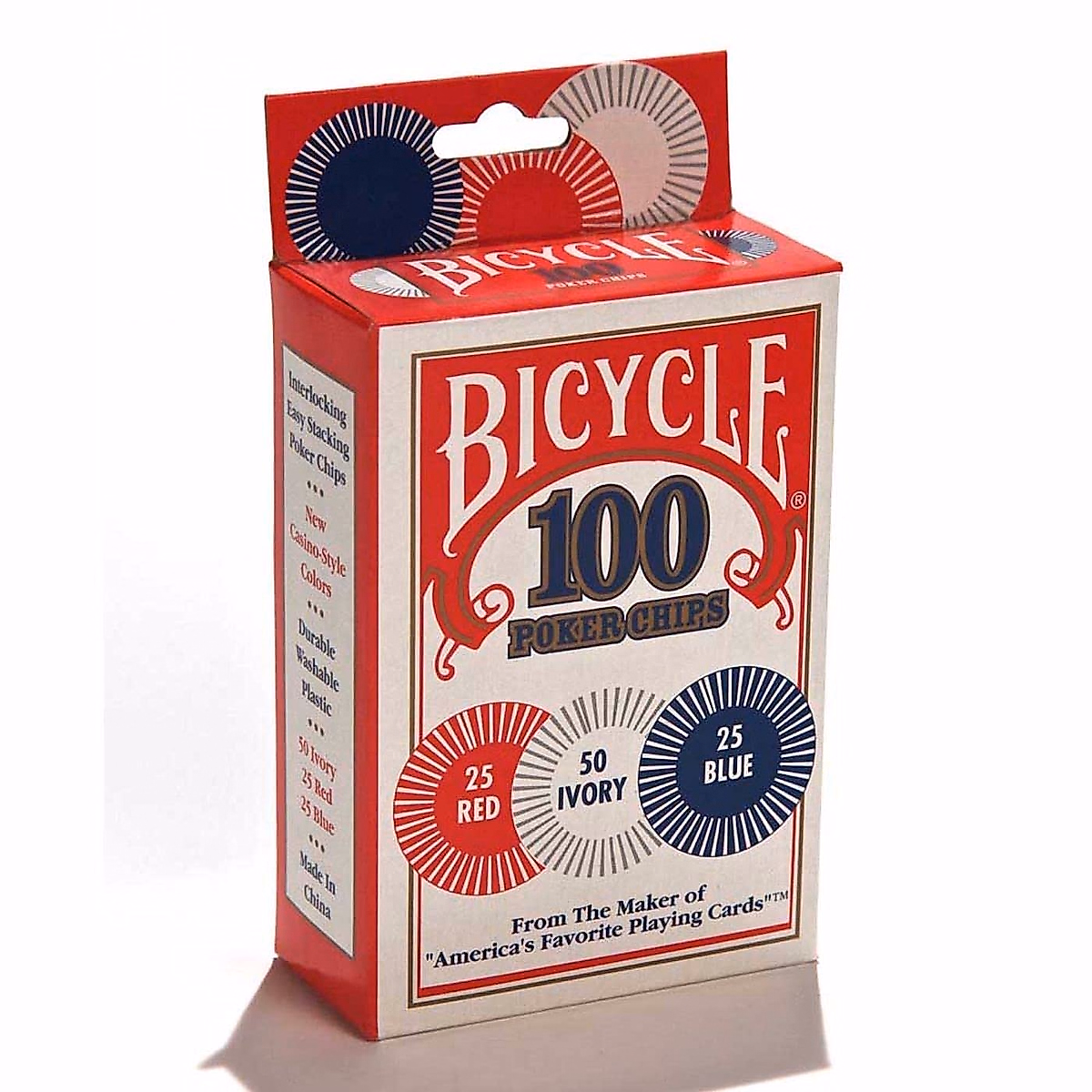 Bicycle Poker Chips - 100 count with 3 colors