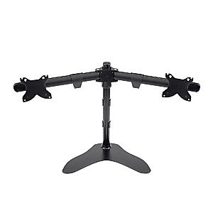 Monoprice Dual Monitor Free Standing Adjustable Desk Mount - for Monitors 15~30in, Up to 100 x 100 VESA, Black