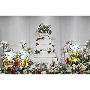 2Pcs Diamond Engagement Mylar Balloons,Marriage Engagement,Wedding Bridal Shower Party Supplies.