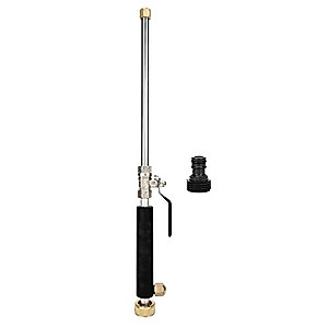 Car Water Spray Lance, Rustproof High Power Washer Wand Reliable for 3/4in Garden Hose(Black)