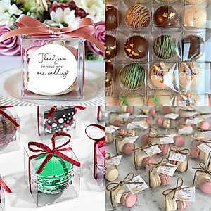 TEMLQPACK 50 Pack 3x3x3 Inch Clear Hot Chocolate Bomb Boxes Christmas Small Gift Boxes Cupcake Boxes Pastry Boxe Candies Boxes Birthday Wedding Party Favor Boxes