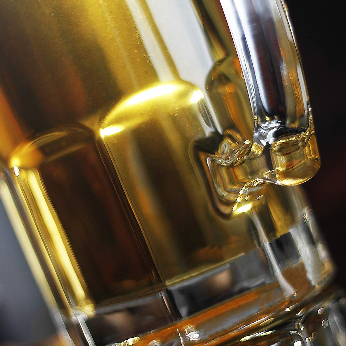 BaveL Style Extra Large Beer Mug 35 Ounce,Large Glass Mugs With Handle,One Liter German Beer Stein Super Mug (35 oz)