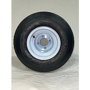 18x8.5-8 OEM Golf Cart Wheels and White Steel Tires Combo - Set of 4