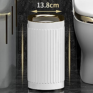 Doyingus Stainless Steel Trash can, 1.58 Gallon / 6Liter Wastebasket, Slim Garbage Can with Inner Bucket, Small Garbage Container Bin for Bathroom, Kitchen, Bedroom, Powder Room ( Black )