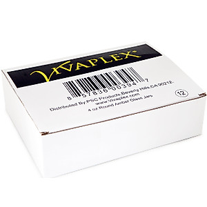 Vivaplex, 12, Amber, 4 oz, Round Glass Jars, with Inner Liners and black Lids