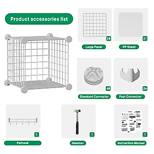 Kiivoena Wire Cube Storage Organizer, 12 Cubes Converted into 14 Cubes, Sturdy Metal Grids Storage Shelf Closet Shelving Units and Storage, Shelves for Bedroom LIvingroom Office