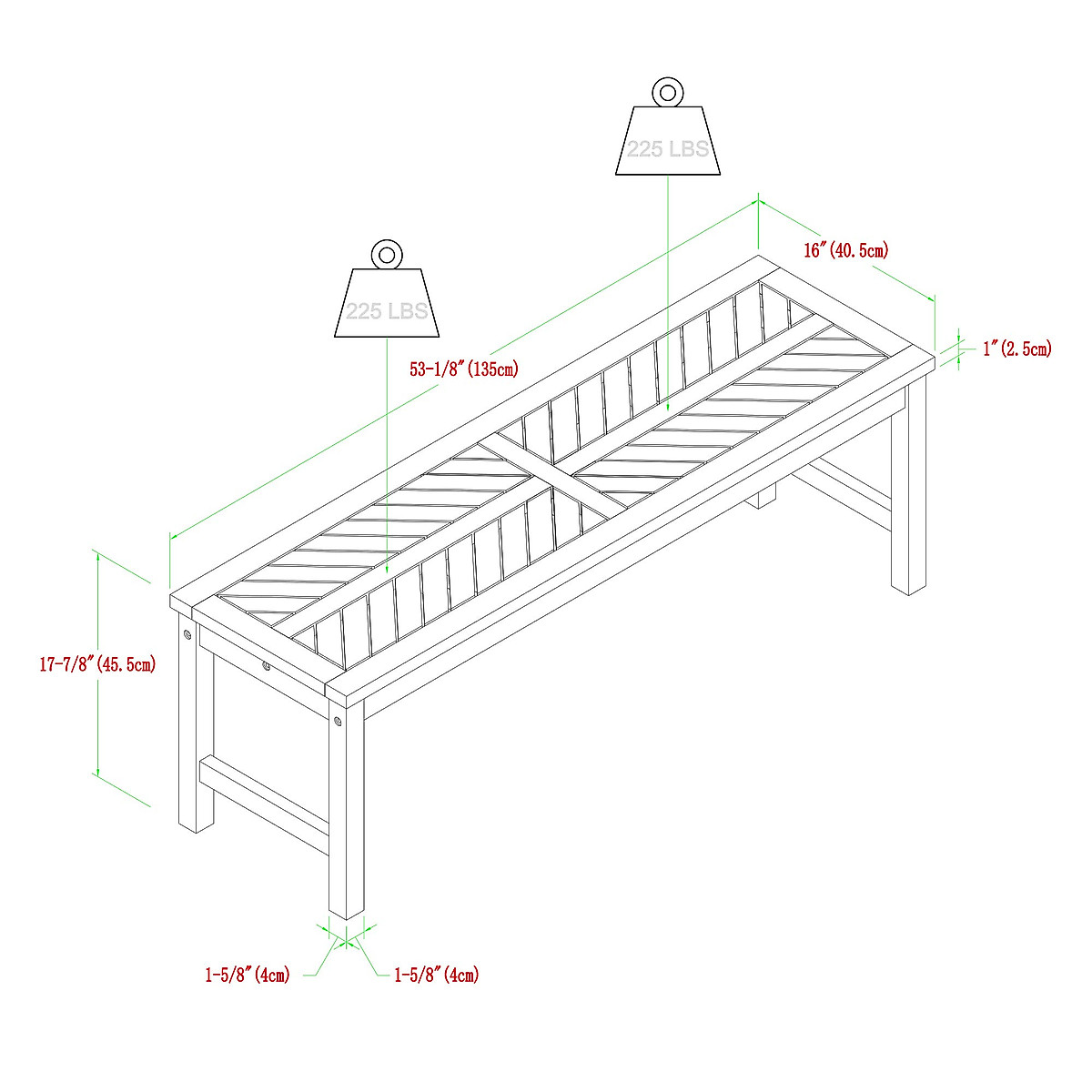 Walker Edison 6-8 Person Outdoor Wood Chevron Patio Furniture Dining Set Extendable Table Chairs Bench All Weather Backyard Conversation Garden Poolside Balcony, 4 Piece, Brown
