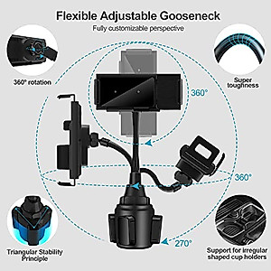 HULYVIC Z Fold 4 Car Mount Cup Holder, 15W Dual Coils Fast Charging Auto Clamping Auto Rotation 90° Air Vent Mount, Compatible for Galaxy Z Fold 4/3/Z Flip4/3/S23 Ultra, iPhone 14 Series