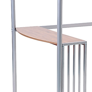 Harper & Bright Designs Twin Over Full Metal Bunk Bed with Desk, L Shaped Bunk Bed with Ladder and Quality Slats for Bedroom- Silver