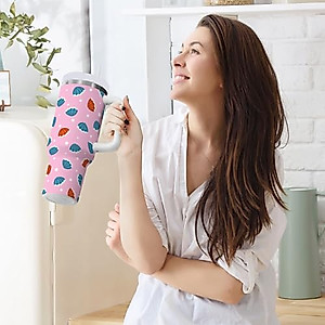 ARGTILDN 40 oz Tumbler Starfish Polka Dots Insulated Travel Mug with Handle and Straw Lid Stainless Steel Vacuum Coffee Cup Tea Beverage Container Water Bottles for Car Sports office