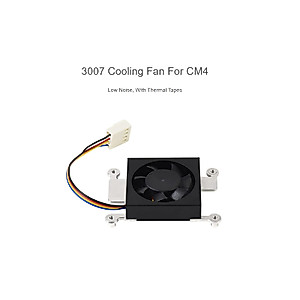 waveshare Dedicated All-in-One 3007 Cooling Fan for Raspberry Pi Compute Module 4 CM4, PWM Speed Adjustment,Low Noise, More Practical,with Thermal Tapes