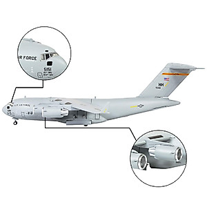 HANGHANG 1/200 Scale US Air Force C-17 Global Overlord Strategic Transport Aircraft Alloy Aircraft Attack Plane Metal Fighter Military Model Fairchild Republic Diecast Plane Model for Collection