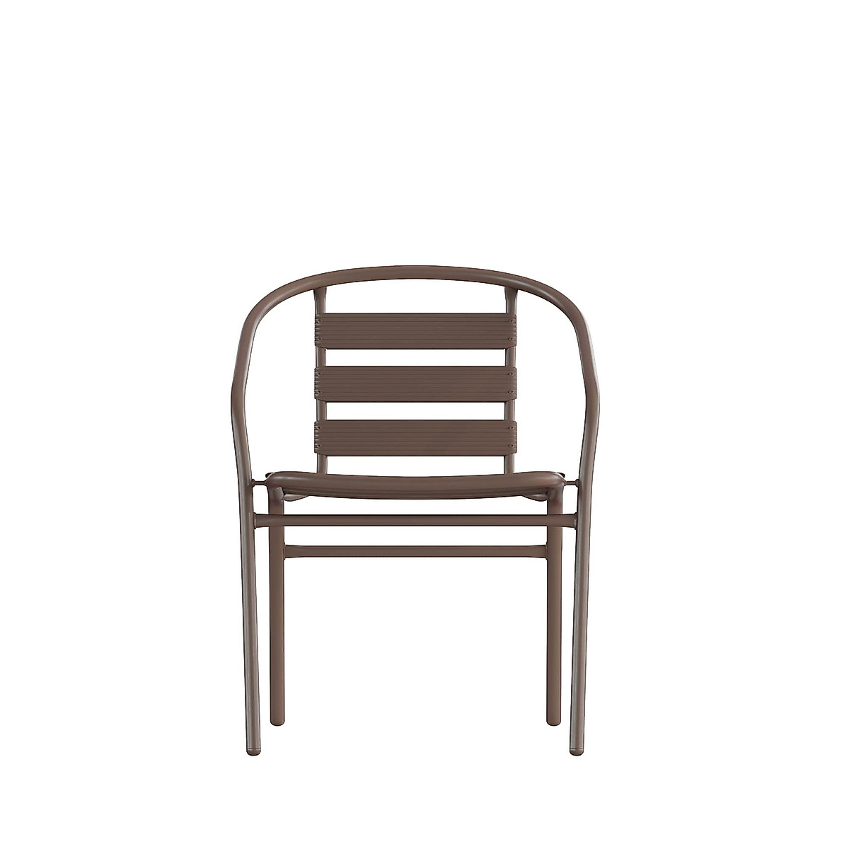 Flash Furniture Lila Bronze Metal Restaurant Stack Chair with Metal Slats