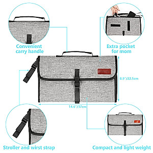 Portable Diaper Changing Pad, TOPGOOSE Large Capacity Baby Diaper Changing Mat with Waterproof & Easily Cleanable Folding Travel Mat Station Diaper Bag, Newborns Essentials, Baby Shower Gifts