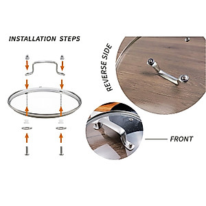 Antrader Tempered Glass Lid,8" Glass Covers for Pots,Pans and Skillets,1Set,Clear