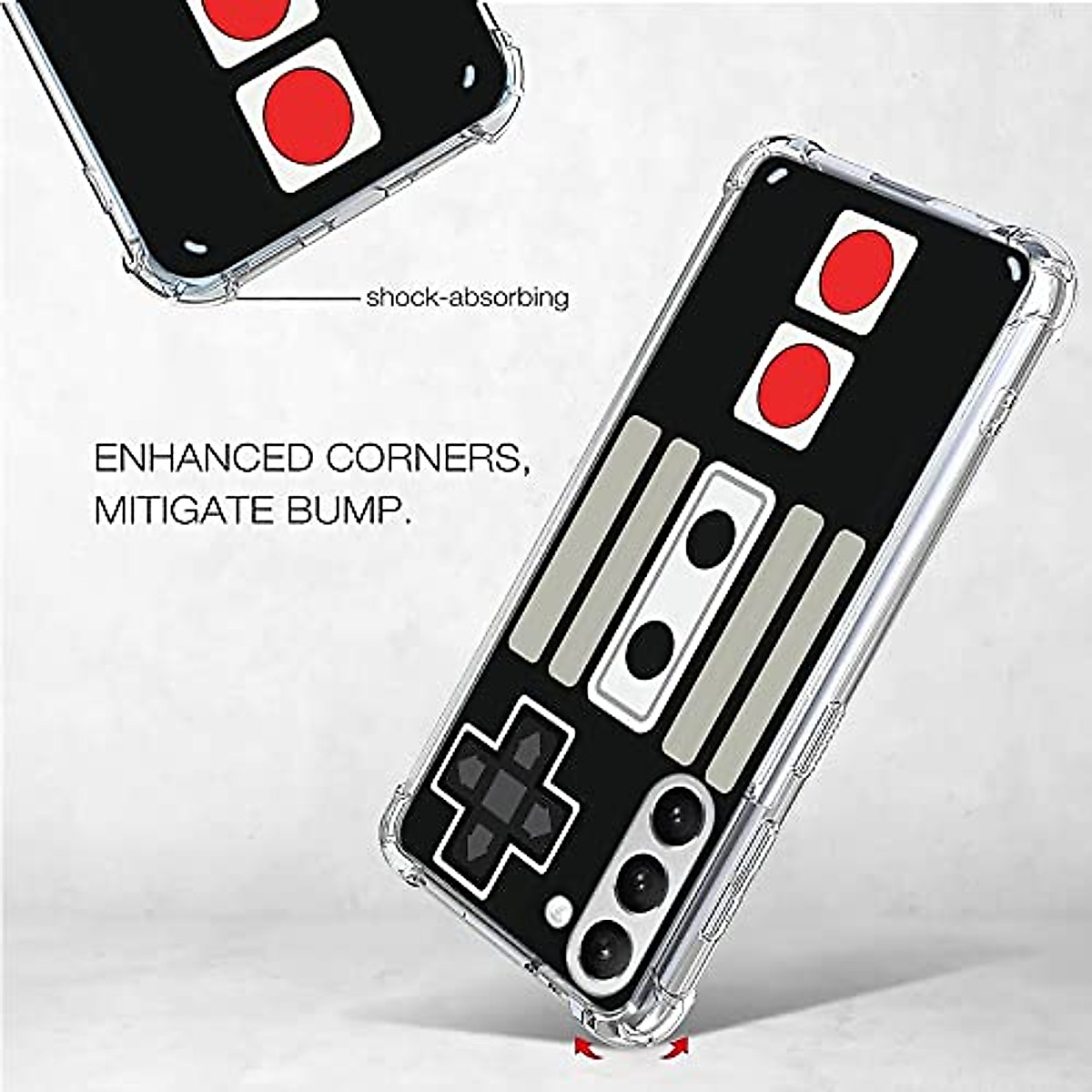 Gifun Game Case for Samsung Galaxy S21, Hard PC+TPU Bumper Clear Protective Case Compatible with Samsung Galaxy S21 2021 - Retro Game