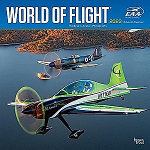 World of Flight EAA Airplanes | 2023 12 x 24 Inch Monthly Square Wall Calendar | BrownTrout | Aircraft Pilot Flying