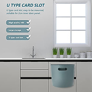 Cabilock Foldable Storage Box Wall Hanging Garbage Can Semicircle Wall Mounted Waste Bin Cabinet Door Trash Can Foe Home Kitchen Bathroom Trash Bin Small Compost Bin
