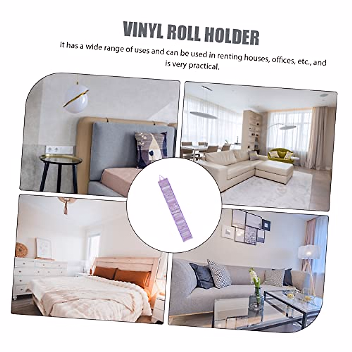 JEWEDECO Roll Vinyl Roll Storage Bag Organizer Wall Mount Holder Wall Mounted Holder Organizer Bag Vinyl Storage Organizer Wall Mount Vinyl Roll Hangers for Wall Hanging Pouch for Vinyl Dog