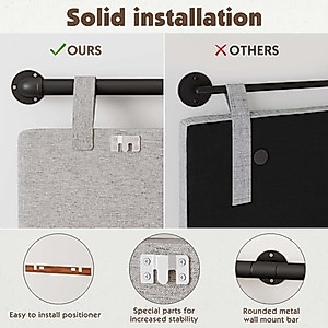 Yojoker Wall Mounted Headboard Queen, Hanging Upholstered Headboards for Queen Size Bed, Boho Floating Dorm Bed Headboard, Upholstery Button Tufted Wall Head Board for Bedroom-Grey