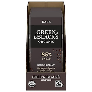 Green & Black's Organic Dark Chocolate Bar, 85% Cacao, 10 - 3.17 oz Bars