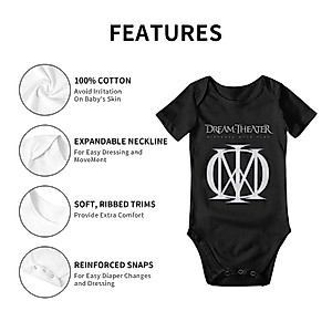 Baby Boy Clothes, Baby Boys' Short Sleeve One-Piece Bodysuits American Progressive Metal Band Dream Music Theme Theater Baby Clothes, Infant Romper Suit Cotton Baby Clothes Bodysuit 6 Months